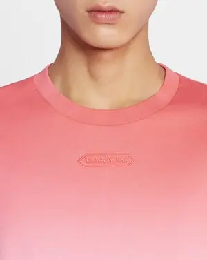 LANVIN Logo Embroidered Gradient Effect Crewneck T-shirt