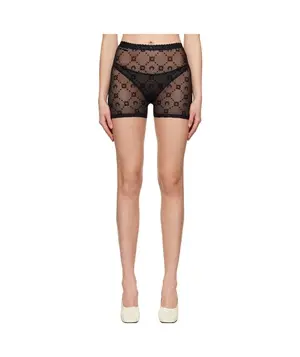 MARINE SERRE Flock-print Mesh Shorts