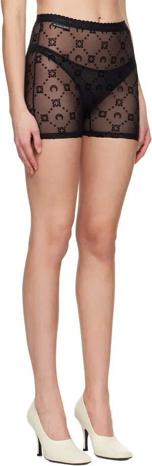 MARINE SERRE Flock-print Mesh Shorts