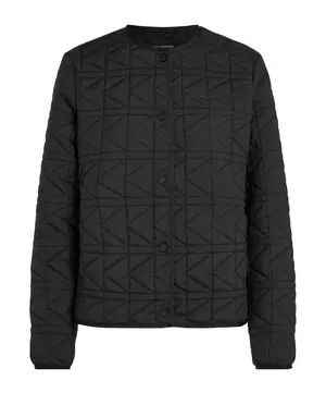Karl Lagerfeld Logo-embroidered Quilted Jacket - Black