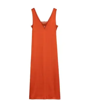 Zadig&Voltaire Renzo Lace-detail Satin Midi Dress - Red