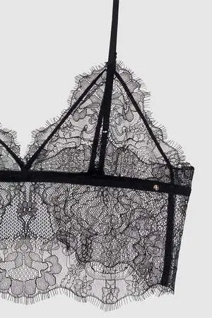 ANINE BING Lace Scallop Hem Bralette