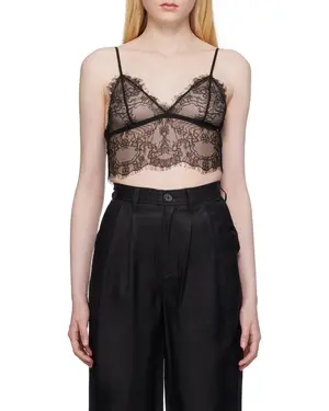 ANINE BING Lace Scallop Hem Bralette
