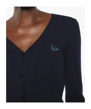 Maison Kitsuné Baby Fox Patch Fine Ribbed Cardigan
