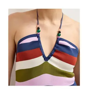 Essentiel Antwerp Bead-embellished Striped Top