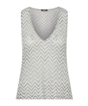 Liu Jo Chevron Knit Top - Grey