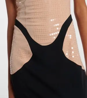 MUGLER Sequin Ruffle Dress