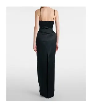 Magda Butrym Crochet-trimmed Satin Bustier Gown
