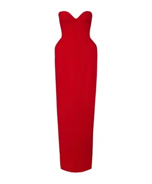 Magda Butrym Wool-blend Bustier Gown - Red