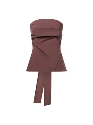 OTTOD'AME Draped Strapless Tie-back Top