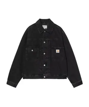 Carhartt Work In Progress Carhartt Logo Patch Denim Jacket - Black