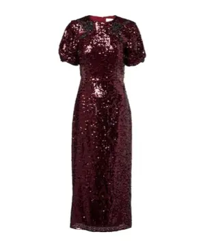 Erdem Sequined Midi Dress - Brown