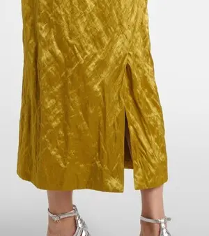 Erdem Embellished Satin Midi Dress