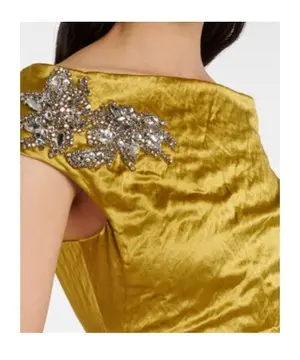 Erdem Embellished Off-shoulder Satin Gown