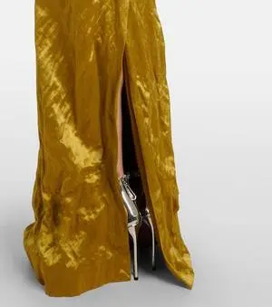 Erdem Embellished Off-shoulder Satin Gown