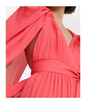 Elie Saab Pleated Silk Chiffon Gown