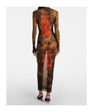 JEAN PAUL GAULTIER Médallion Printed Mesh Maxi Dress