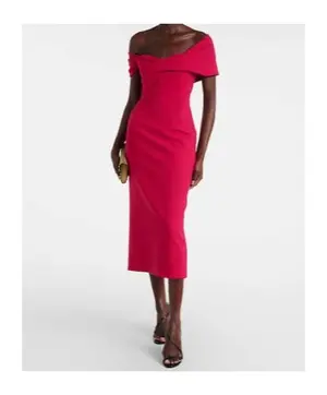 Carolina Herrera Off-shoulder Wool-blend Cocktail Dress