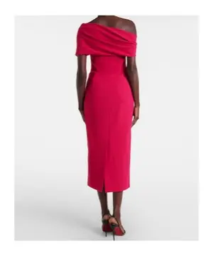 Carolina Herrera Off-shoulder Wool-blend Cocktail Dress