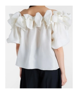 Carolina Herrera Off-shoulder Silk Top With Ruffle Detail
