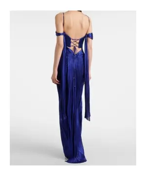 MARIA LUCIA HOHAN Camilla Metallic Silk Tulle Bustier Gown
