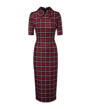 EMILIA WICKSTEAD Valletta Wool-blend Midi Dress - Brown