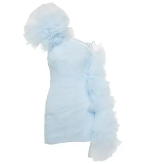 Giambattista Valli One-shoulder Tulle Minidress - Blue