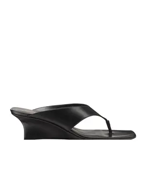 STUART WEITZMAN Vinnie Wedge Thong Sandals - Black