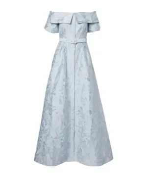 Rebecca Vallance Anneli Cotton-blend Brocade Gown - Gray