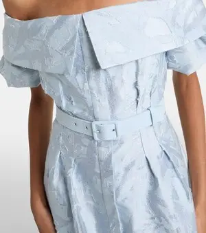 Rebecca Vallance Anneli Cotton-blend Brocade Gown - Gray