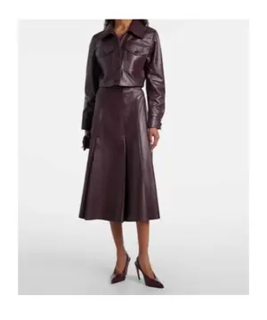 EMILIA WICKSTEAD High-rise Leather Midi Skirt