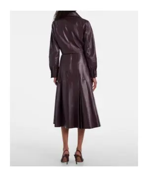 EMILIA WICKSTEAD High-rise Leather Midi Skirt