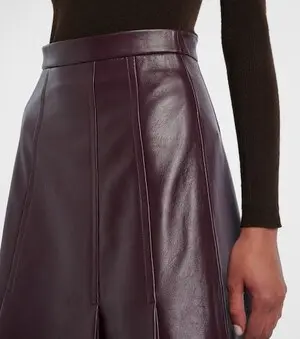 EMILIA WICKSTEAD High-rise Leather Midi Skirt