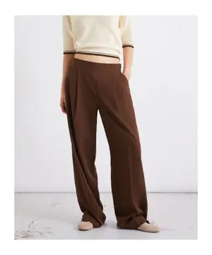 Marella Washed Linen-blend Trousers