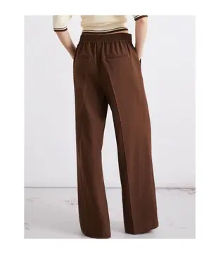 Marella Washed Linen-blend Trousers