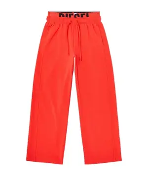 DIESEL® Logo Waistband Drawstring Track Pants - Red