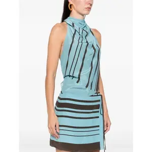 SIR. Sleeveless Halter Neck Top - Blue