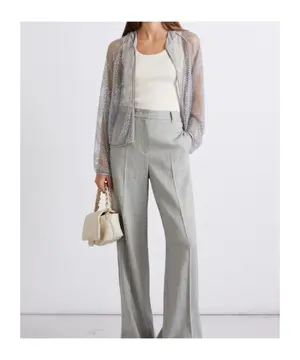 Marella Rhinestone Mesh Blouson Jacket