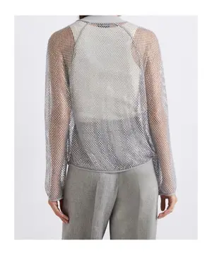 Marella Rhinestone Mesh Blouson Jacket