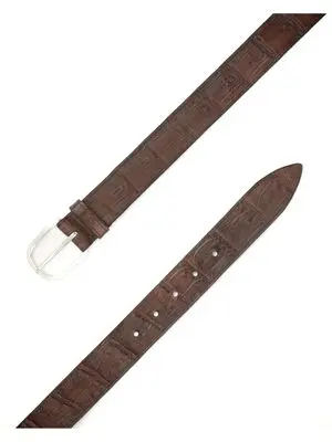 Orciani Embossed Leather Belt With Buckle