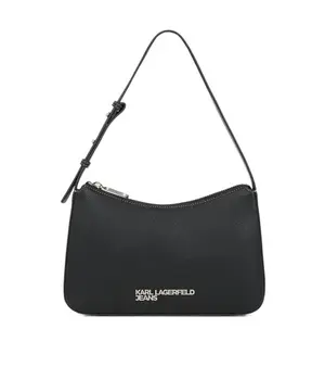 Karl Lagerfeld Small Metal-logo Shoulder Bag - Black
