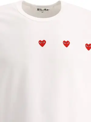 Play Comme Des Garcon Triple Hearts T-shirt