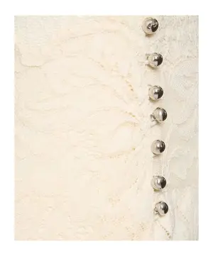 Rabanne High-waist Floral Lace Midi Skirt - Ivory