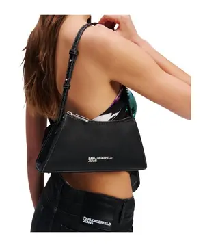 Karl Lagerfeld Zip-detail Curved Shoulder Bag