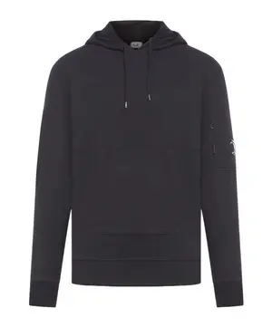 C.P. COMPANY Lens Detailed Drawstring Hoodie - Black