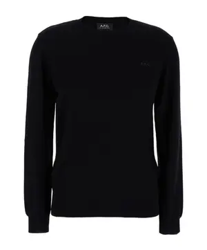 A.p.c. Logo Embroidered Knit Jumper - Black