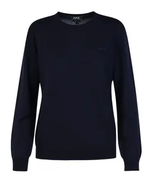 A.p.c. Logo Embroidered Knit Jumper - Black