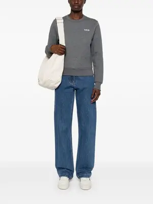 A.p.c. Flocked-logo Cotton Sweatshirt