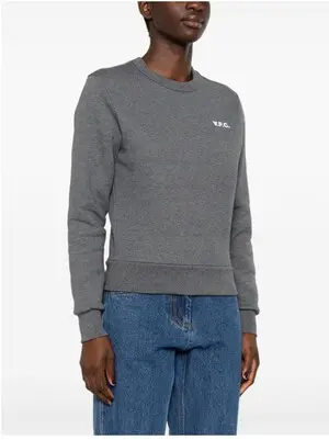 A.p.c. Flocked-logo Cotton Sweatshirt