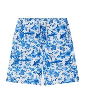 MC2 SAINT BARTH Jean Long Swimsuit With Sharks - Blue